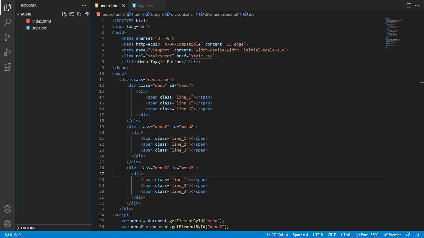 Source Code Of Menu Toggle Button - Cosas Learning