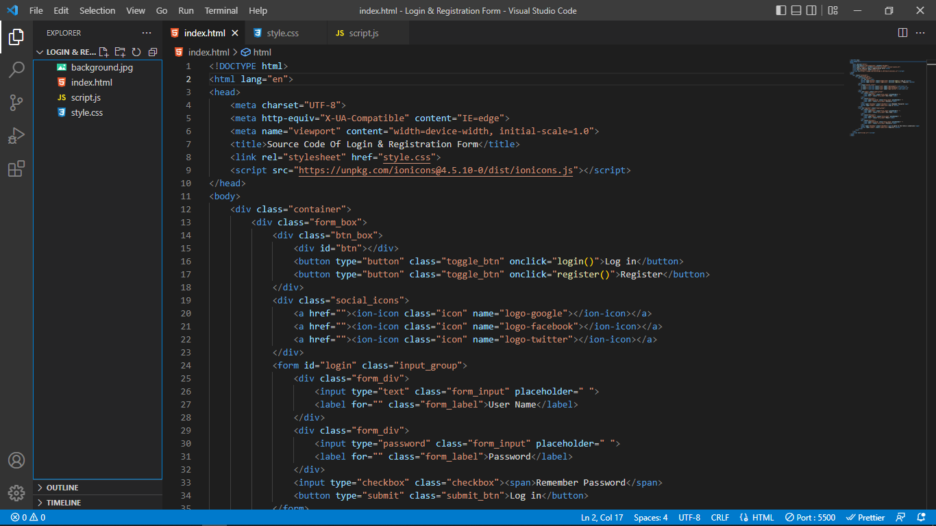 Source Code Of Login & Registration Form - Cosas Learning