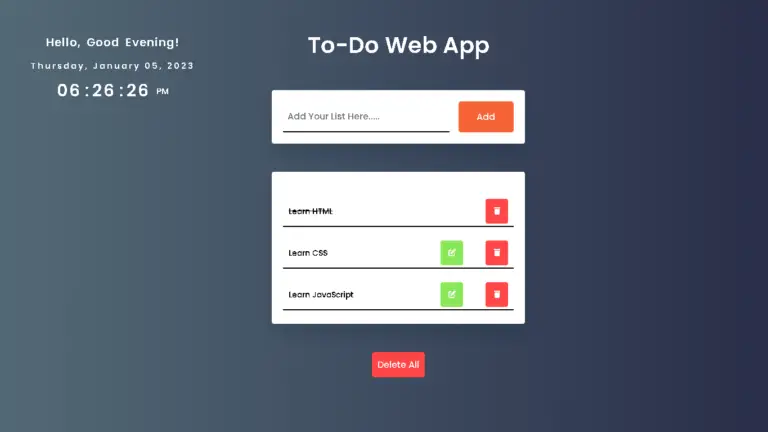 Source Code Of To Do Web App - Cosas Learning