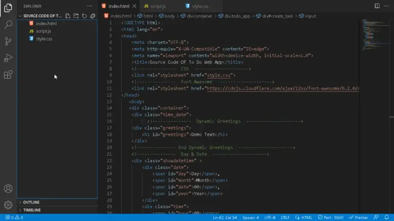 Source Code Of To Do Web App - Cosas Learning