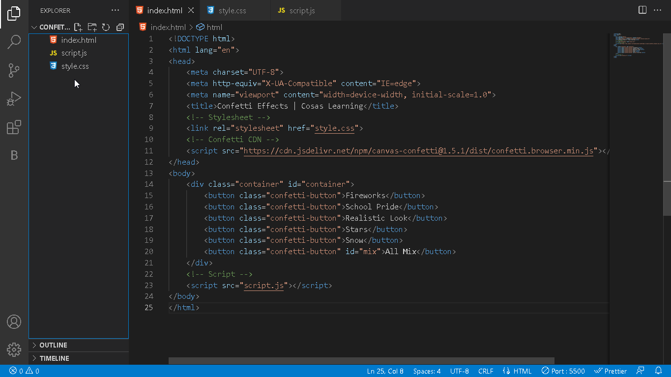 Source Code Of Confetti Effects - Cosas Learning