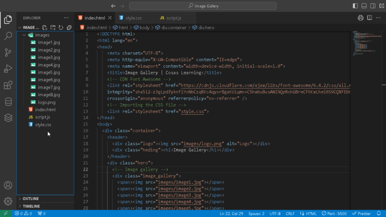 Source Code of Image Gallery - Cosas Learning
