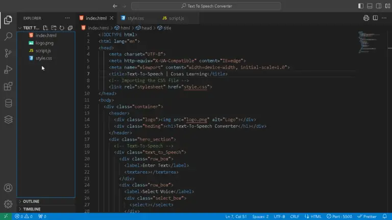 Source Code of Text To Speech Converter - Cosas Learning